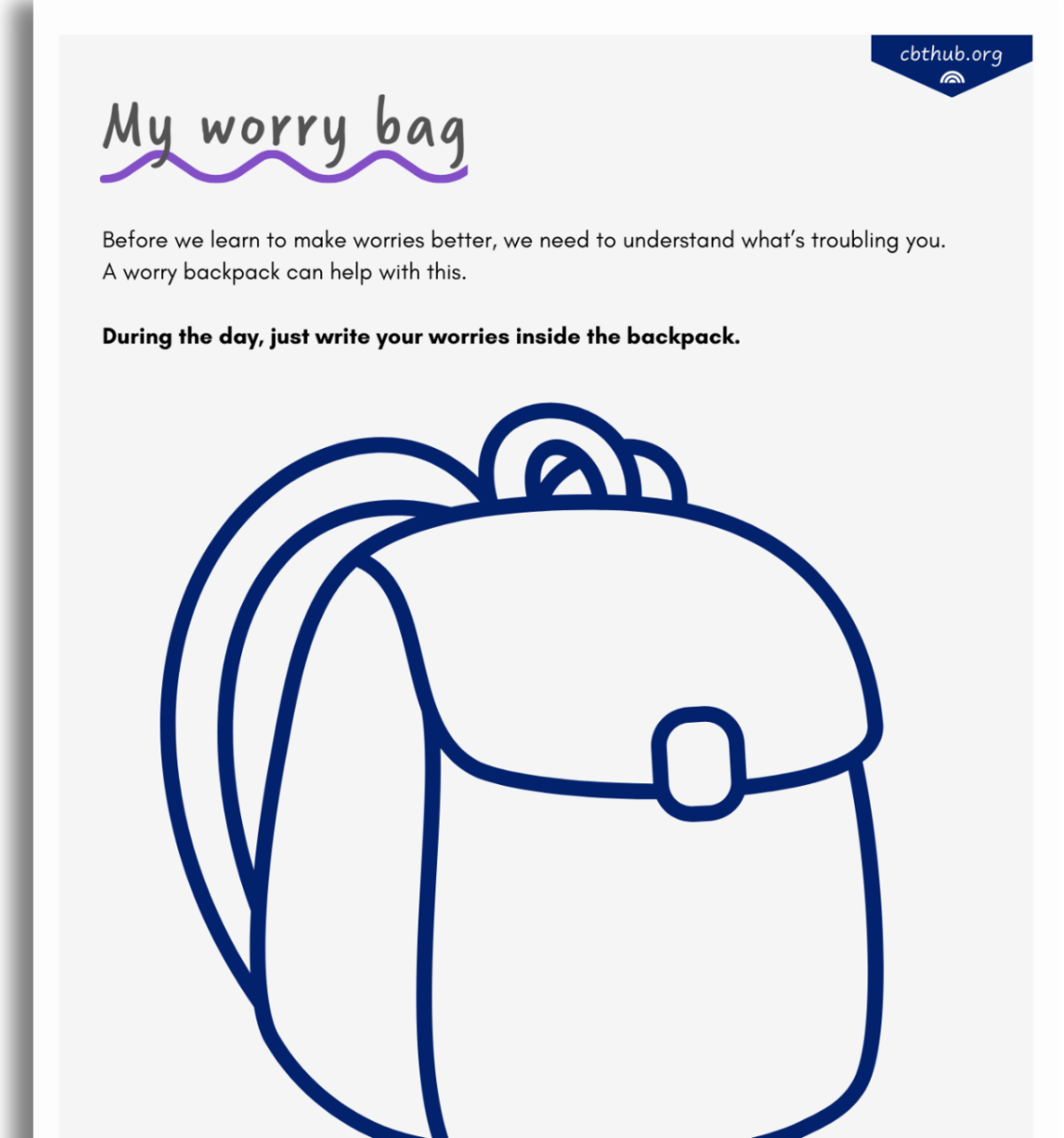 CBT Worksheets for Children's Worry | Printable Anxiety Tools