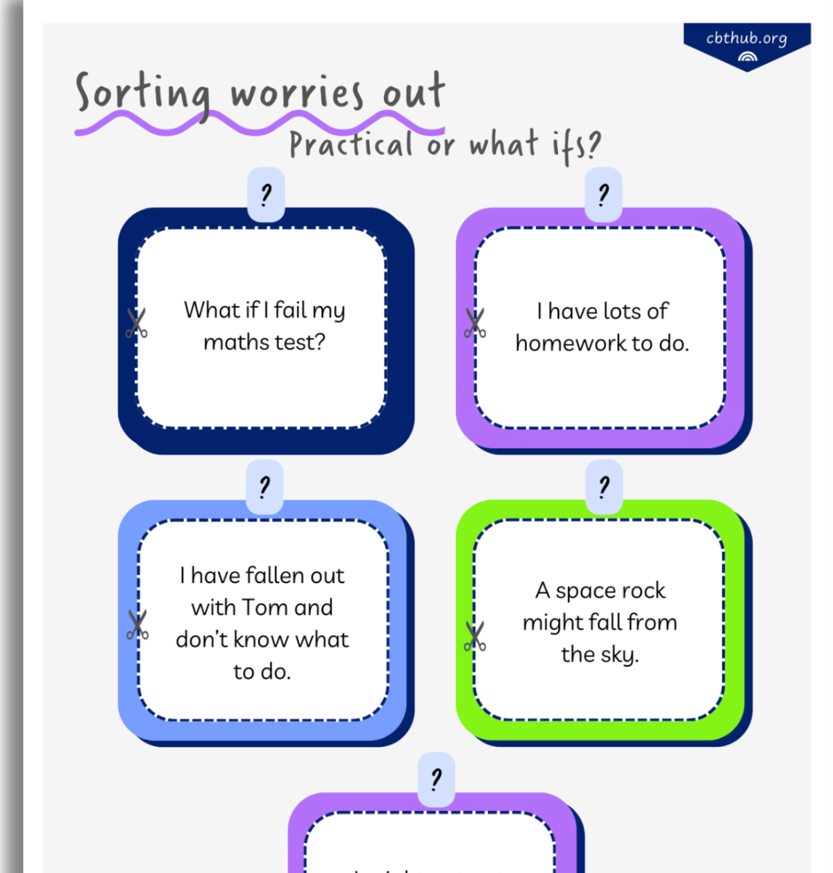 CBT Worksheets for Children's Worry | Printable Anxiety Tools
