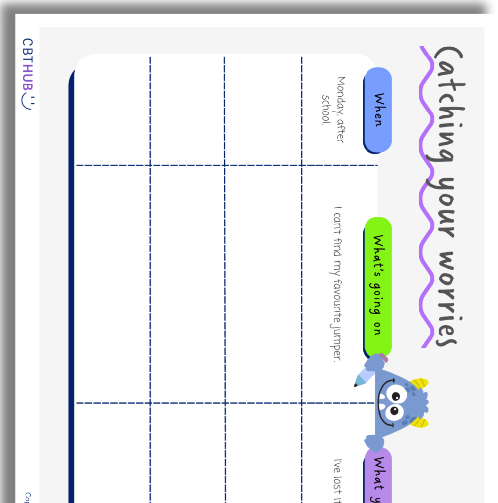 CBT Worksheets for Children's Worry | Printable Anxiety Tools