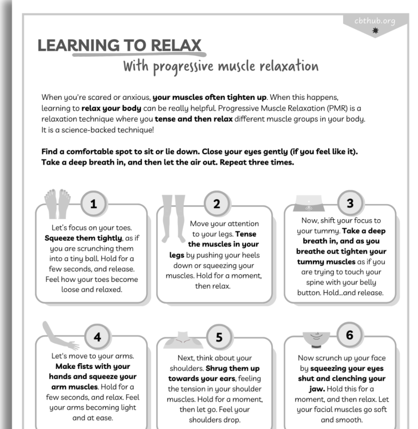 Progressive muscle relaxation - CBT Hub