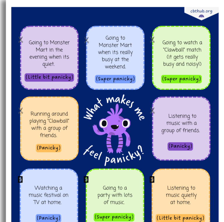 CBT Worksheets for Children's Panic | Printable Therapy Tools