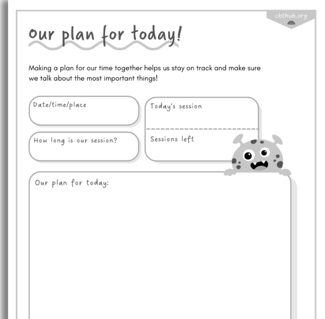 Plan For Today | Agenda Setting CBT Worksheet for Children