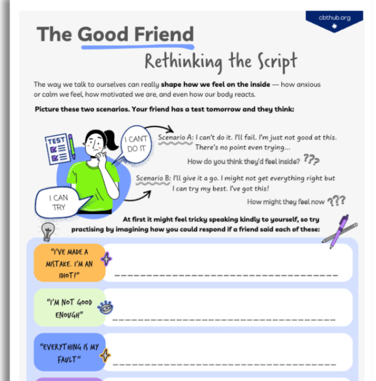 Social Comparison | Free CBT Worksheet for Young People