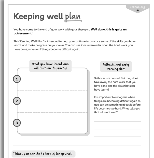 Keeping Well Plan | CBT Therapy Blueprint for Young People