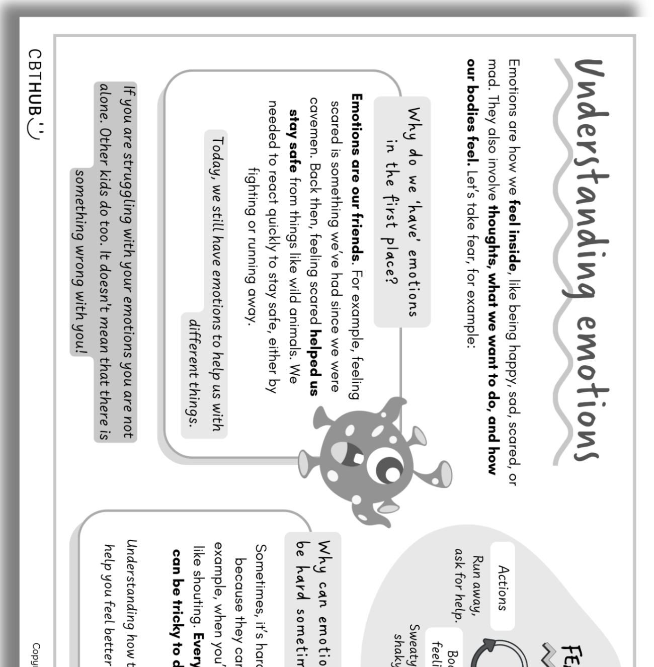 CBT worksheet for understanding emotions in children