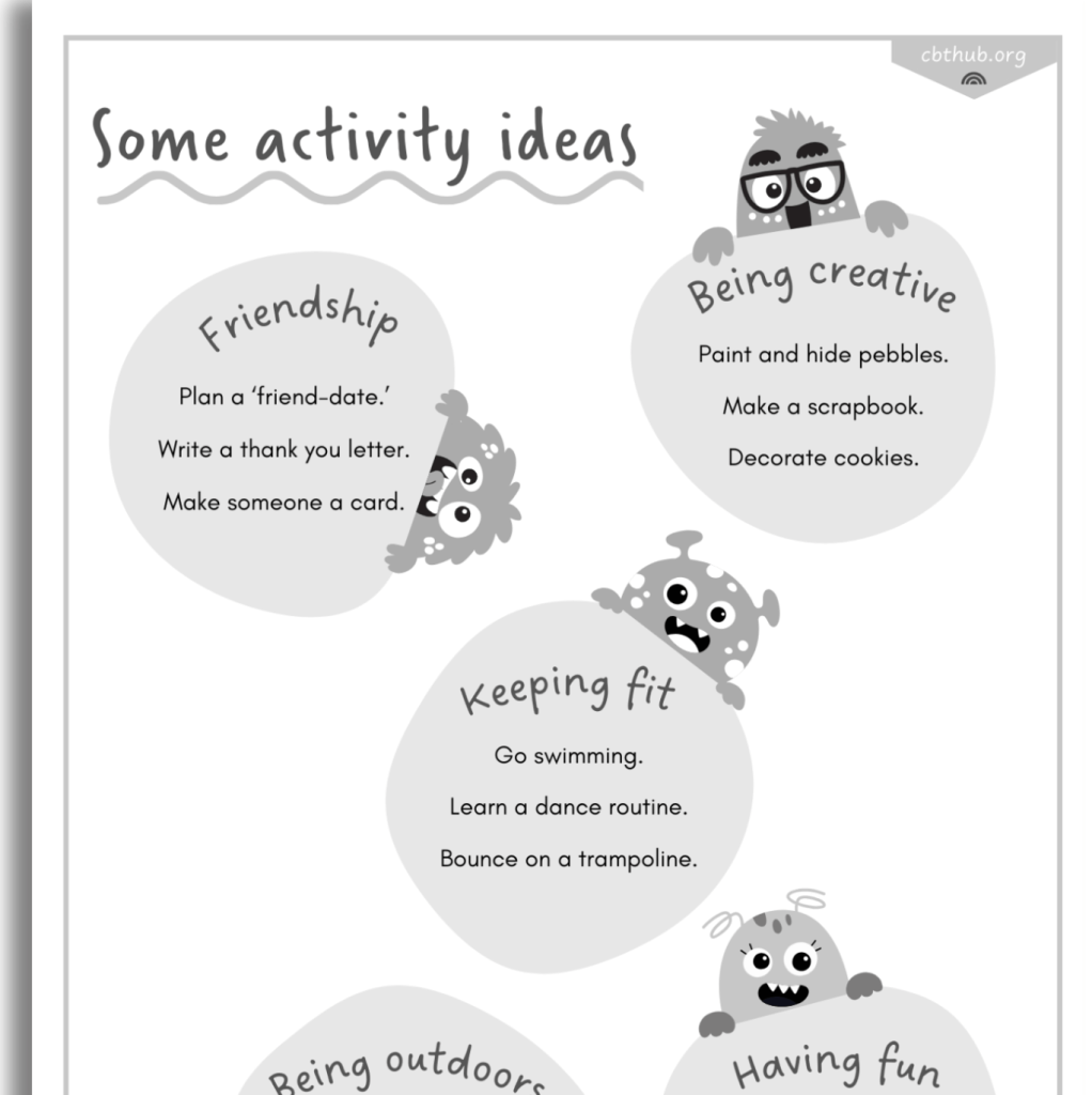 Behavioural Activation Activity Ideas | CBT Worksheet for Children