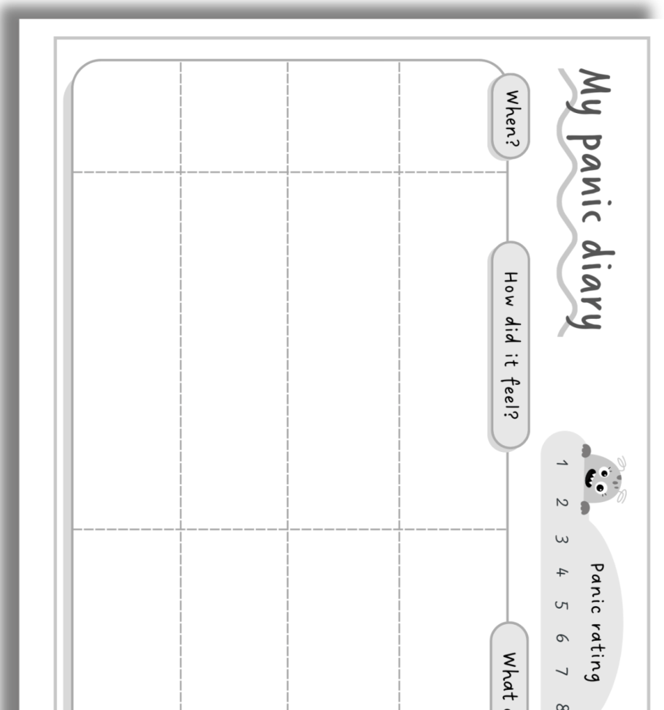 Panic Diary Template | CBT Worksheet for Children