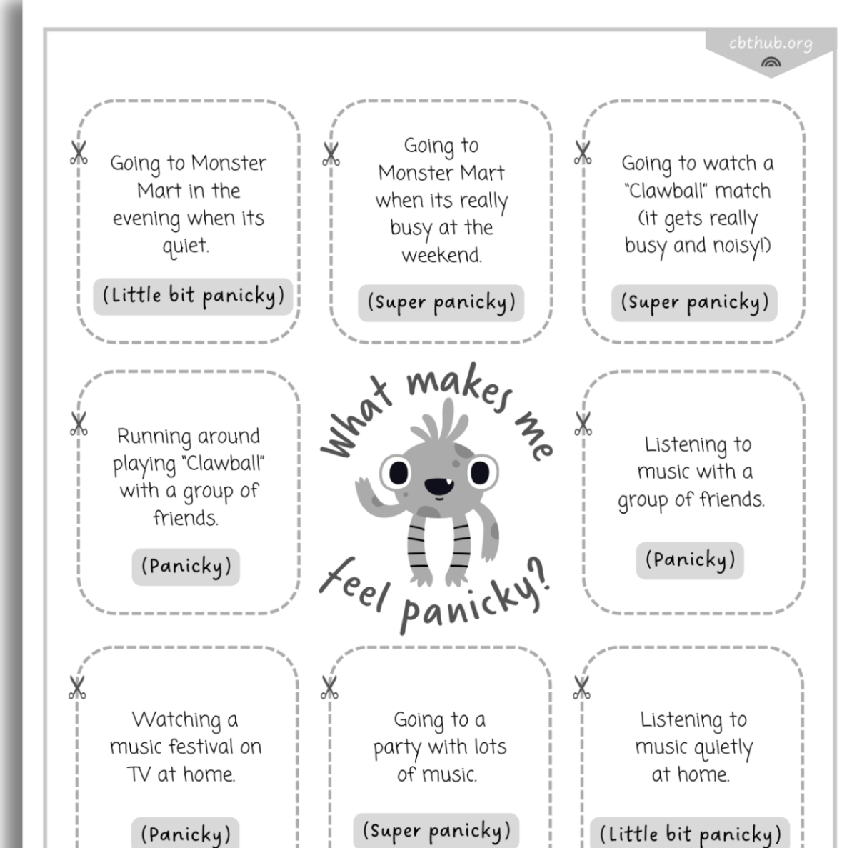 What Makes Me Panic | Graded Exposure Worksheet for Children