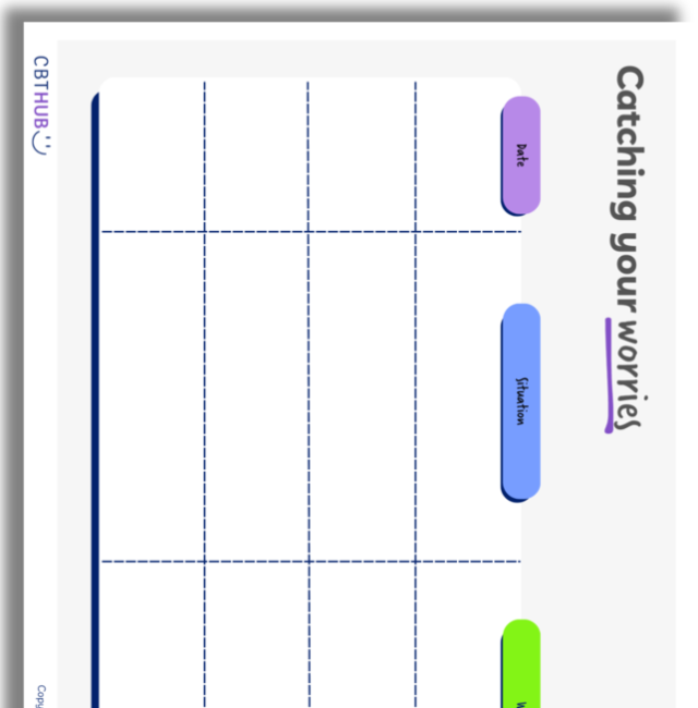 CBT Worksheets for Worry in Young People | Anxiety Resources