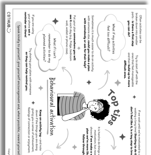 Behavioural Activation | Top Tips for Teens CBT Worksheet