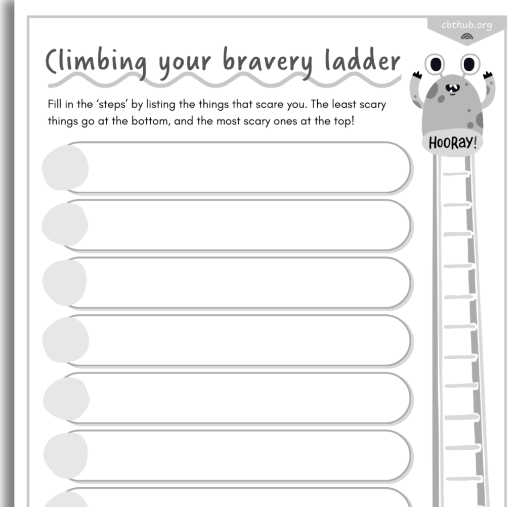 Bravery Ladder Template | Exposure CBT Worksheet for Children