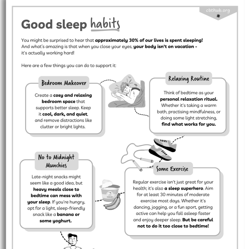 Sleep Hygiene CBT Worksheet for Young People | CBT Hub