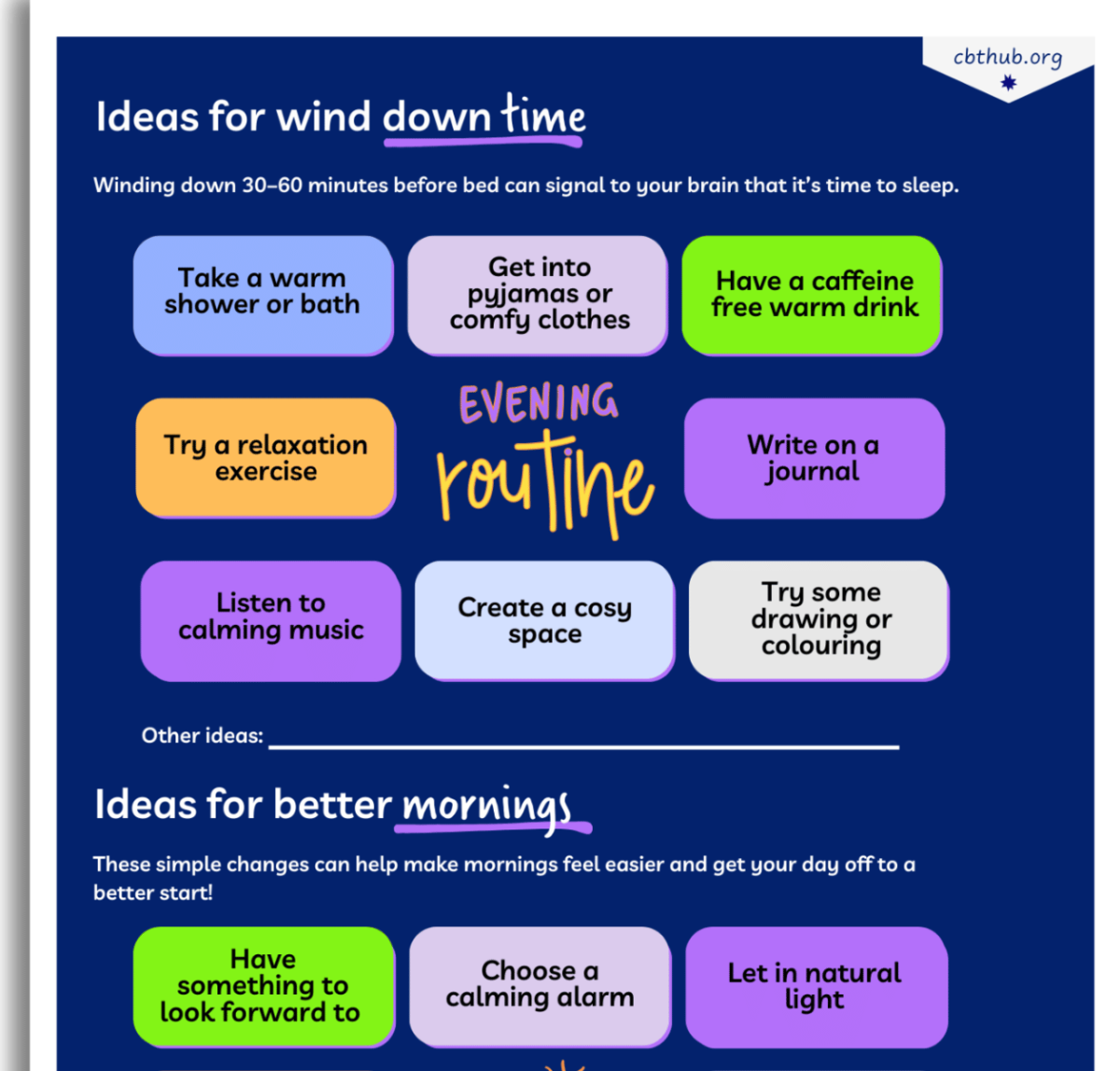 CBT Worksheets for Teen Sleep | Relaxation & Sleep Hygiene