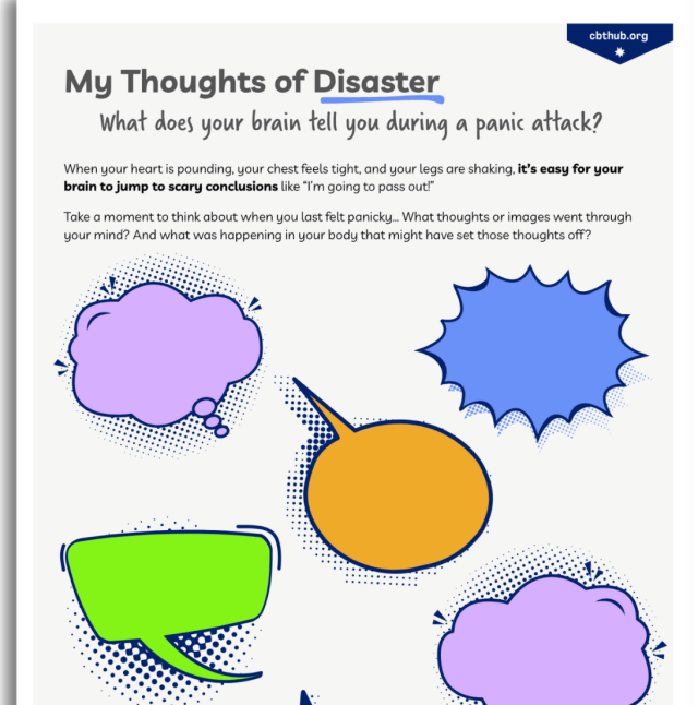 CBT Worksheets for Young People with Panic | CBT HUB