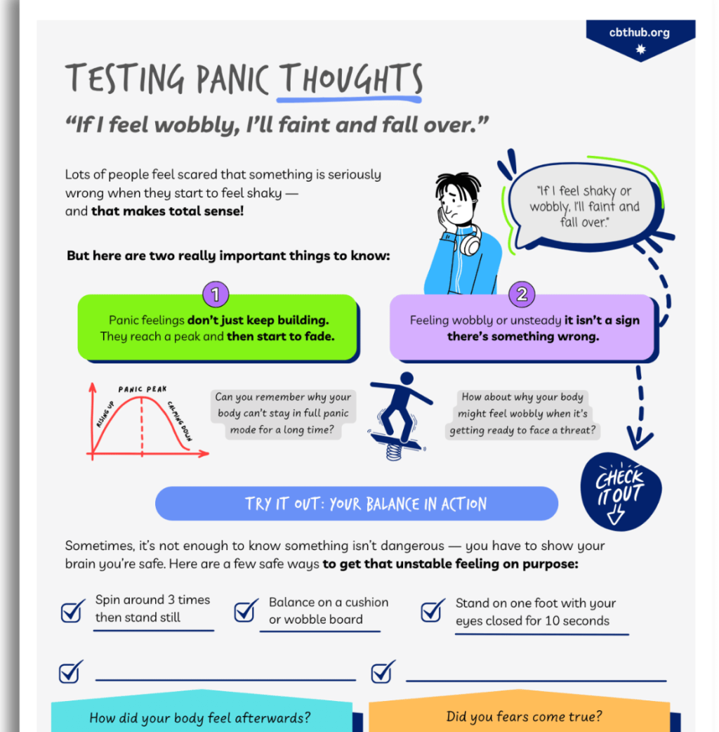 Panic CBT Worksheets for Teens | Exposure & Cognitive Tools