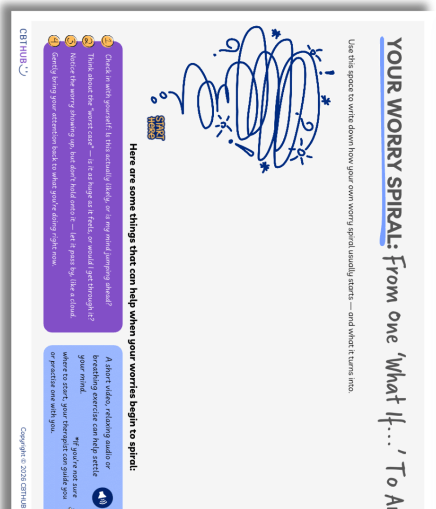 CBT Worksheets for Worry in Young People | Anxiety Resources