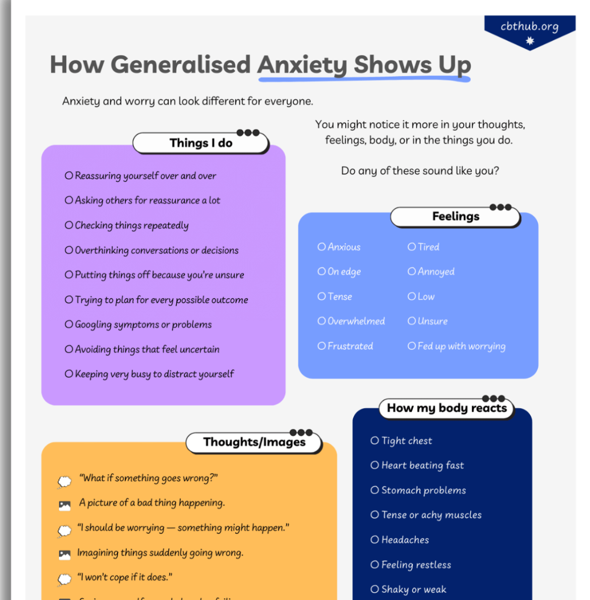 CBT Worksheets for Teenage Worry | Printable Anxiety Tools