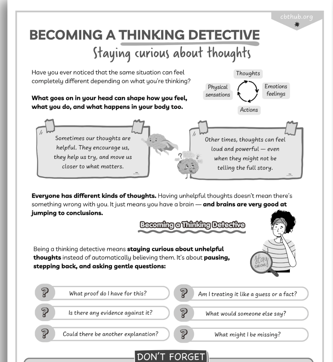 Introducing Thinking Detective Skills - CBT Hub